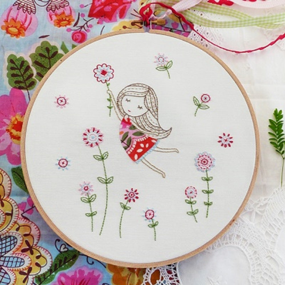 DMC Large Embroidery Kit "Girl in a Red Dress" – Tandem Cottage Needlework